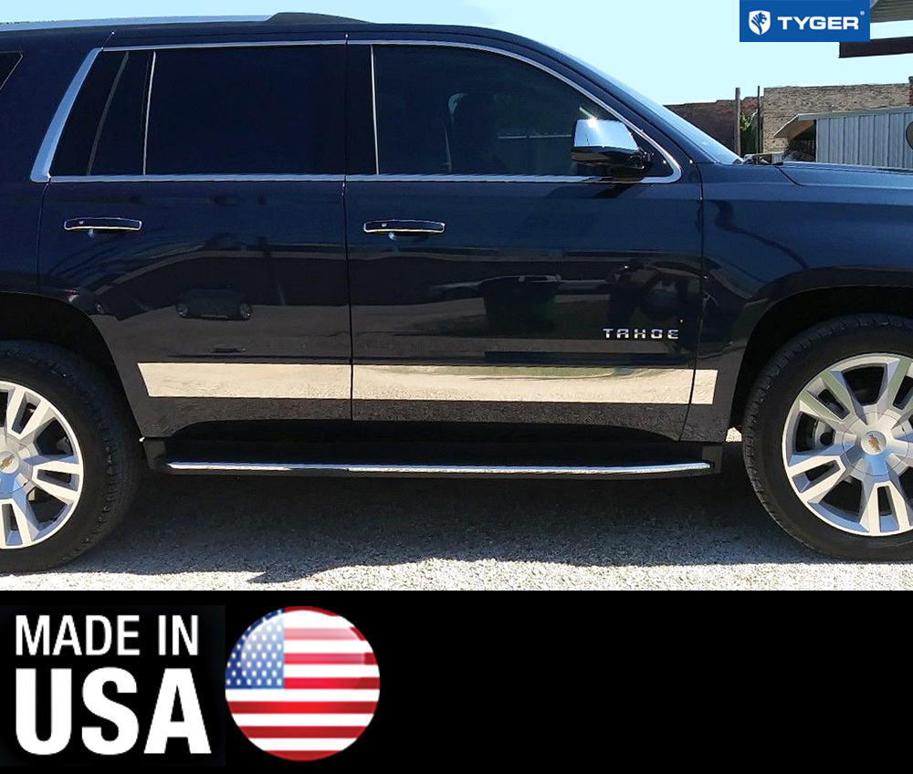 TYGER For Chevy Rocker Panel Trim 15-2020 Tahoe/Yukon 4 1/2'' Wide 8PC ...